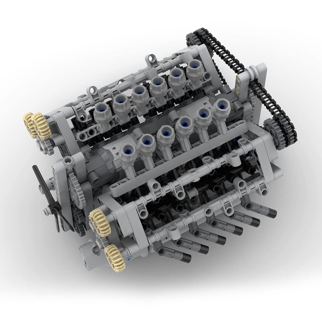LDesign Dynamic V12 Engine Motor Model Building Kit with Gearbox, Engine Model Building Toy Set, 789PCS Compatible with Lego Technic, MOC-40128 for Kids Adults