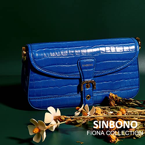 SINBONO Small Purses for Women, Vegan Leather Shoulder Bag Designer Clutch Handbags with Ajustable Strap