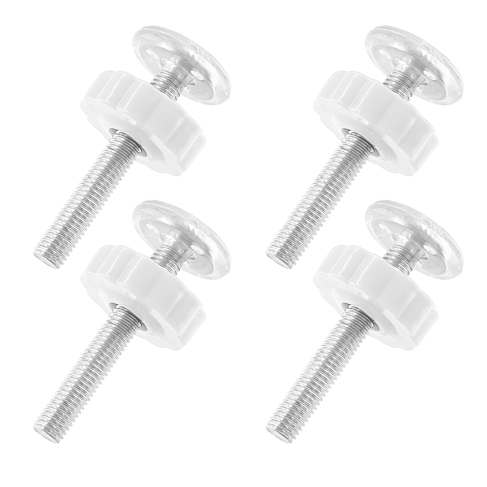 Unlorspy 4 Pack Baby Gate Threaded Spindle Rod M10 (10mm) Baby Gate Screw Replacement Hardware Parts Kit for Pressure Mounted Baby & Pet Safety Gates & Stair Gates (10mm, White)