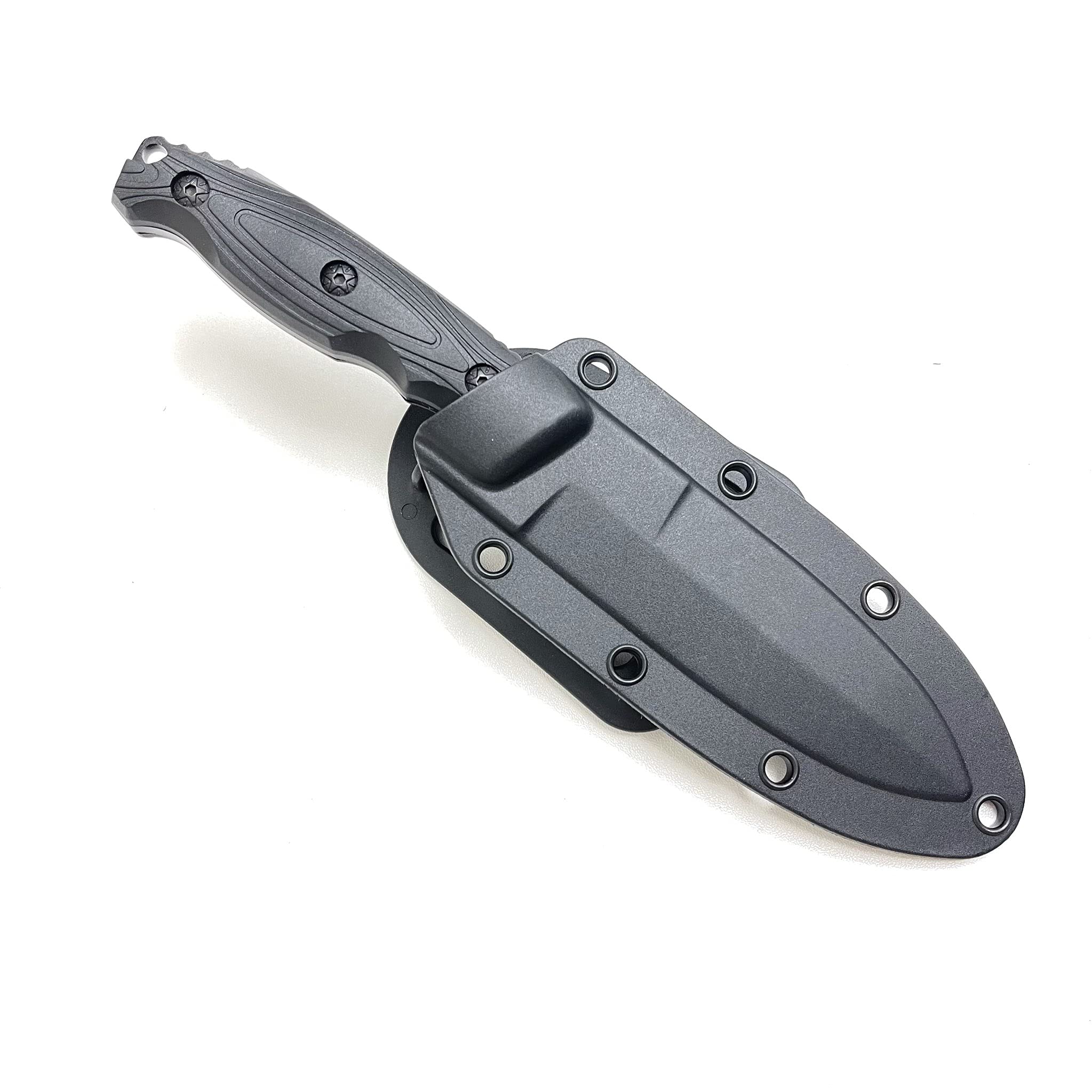 S-TEC 9" Full Tang Fixed Blade Knife with ABS Swivel Sheath - GEN 3 - I Hunting I Camping I Diving I Stainless Steel Blade I ABS Handle I Outdoor Activities I (Matte Black)