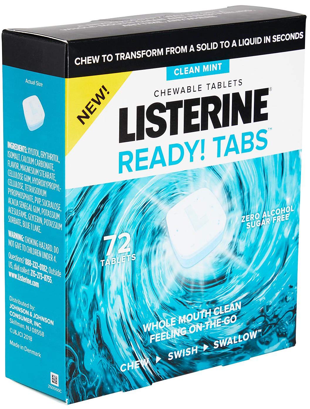 Listerine Ready Tabs Mint Chewable Tablets (72 Count)