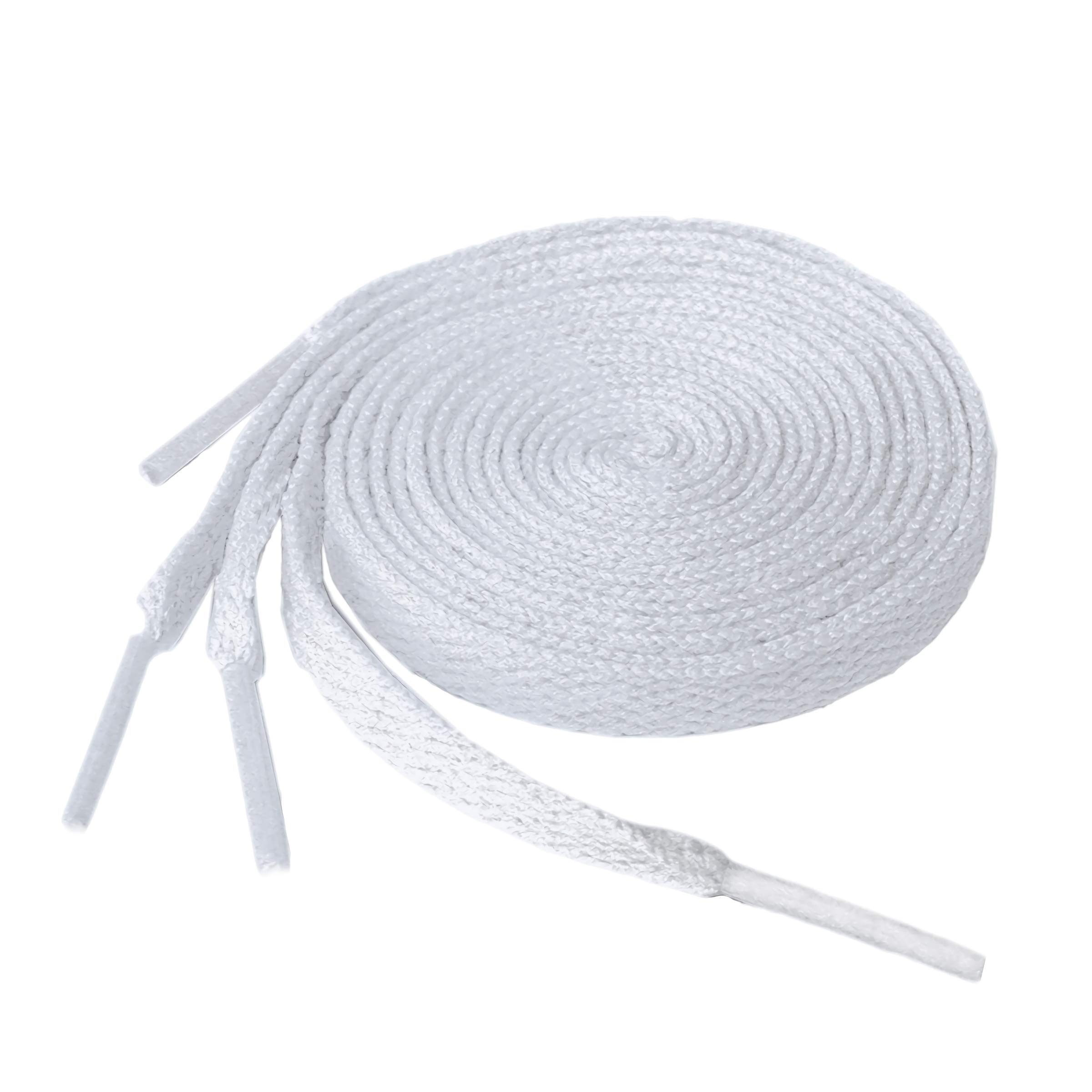 KURISET Flat Shoelaces Sneaker Shoe Lace (2 Pair) Flat Shoe String - For Canvas Sneaker Athletic Tennis Shoelace Replacements (30 inches (76 cm), White)