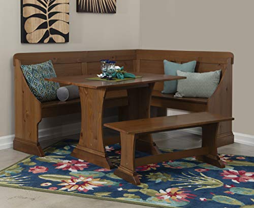 Linon Pine Breakfast Table and Bench Patrik Nook