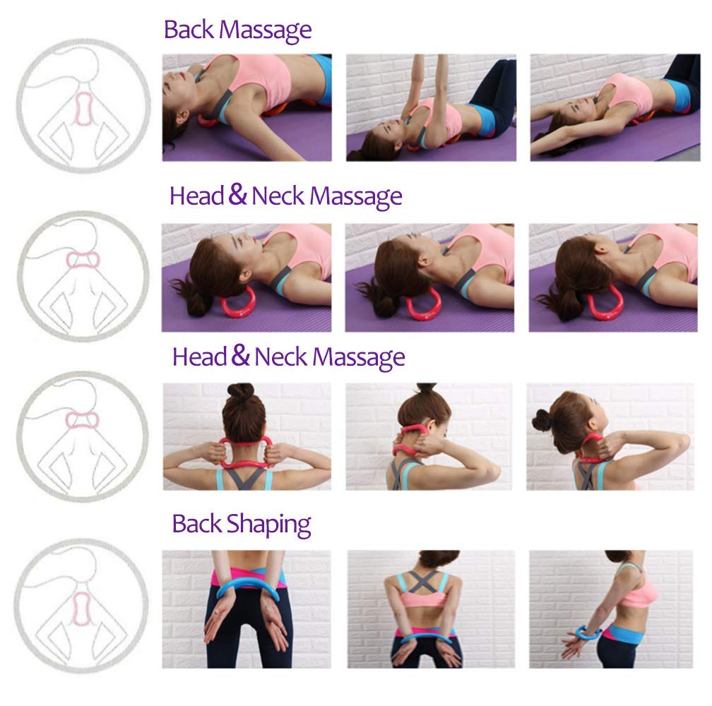 MOCK ST Yoga Ring Pilates Training Ring for Back and Leg Pain Home Workouts Gym for Stretches and Strengthen Chest Thighs Arms Core 2 Pack (Purple)