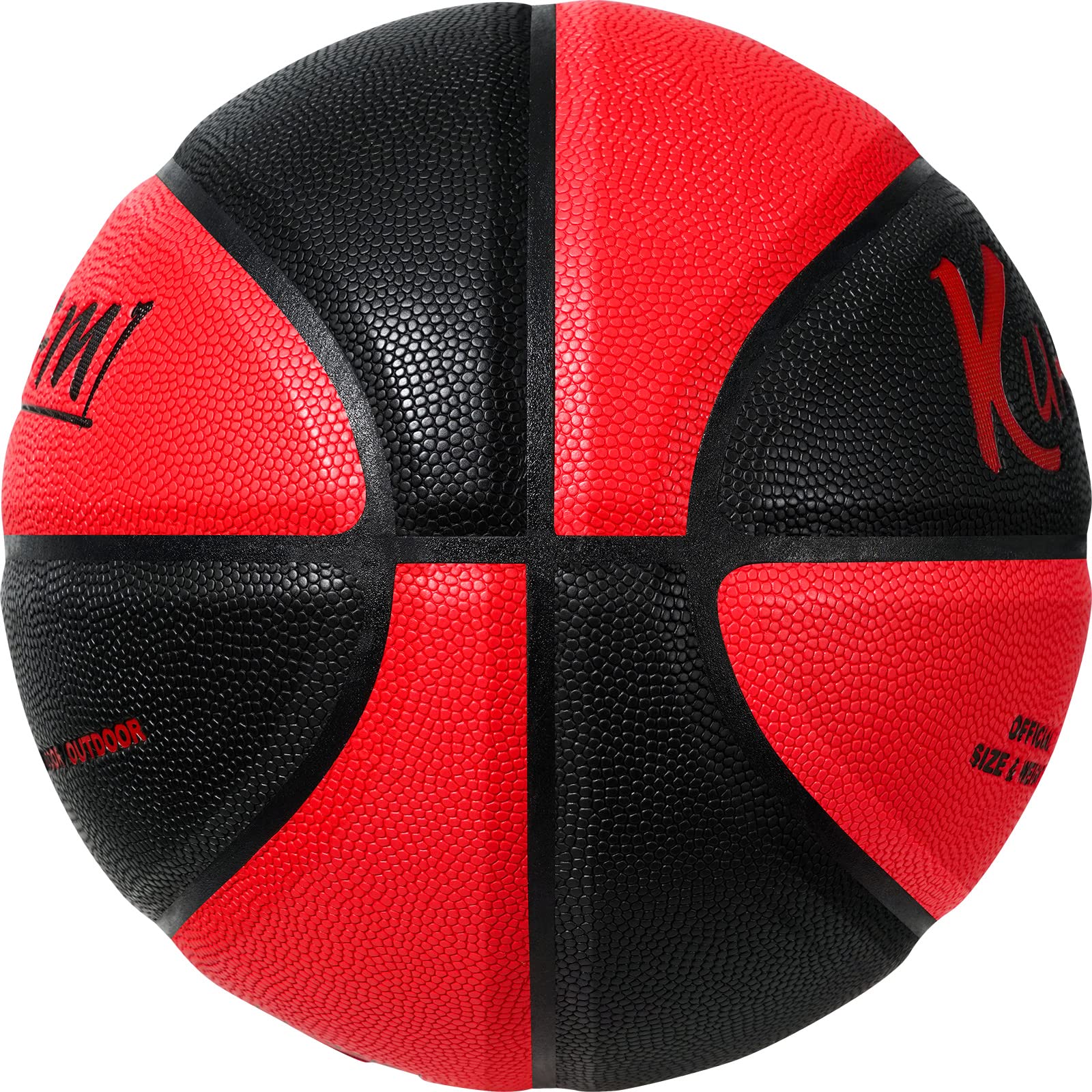 Kuangmi Personalized Basketball Fancy Streetball Indoor Outdoor (Size 7/29.5”) (Black Red)