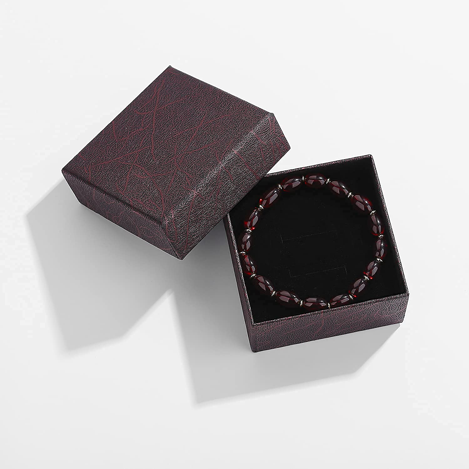 Natural Baltic Amber Bracelet,Cutting amber rough stone to make 6mm+ beads,6.6 inches,Deep Red amber Bracelet Unisex