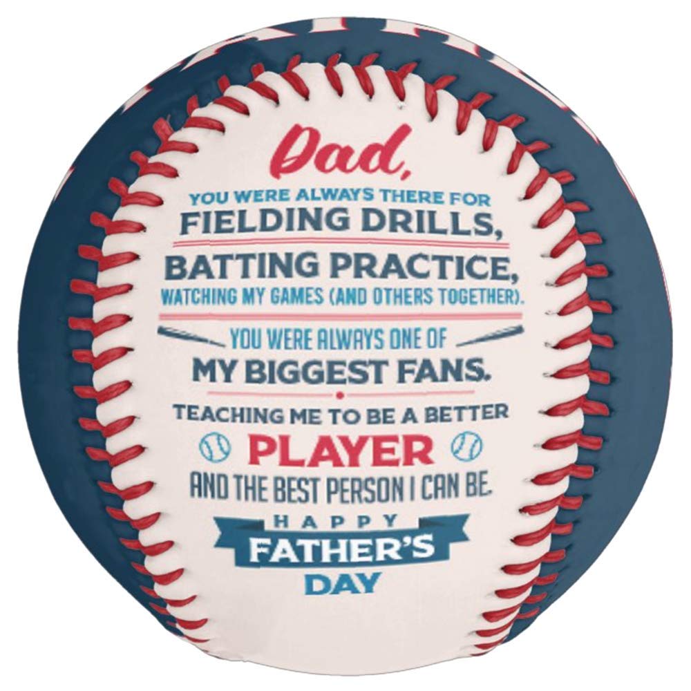 Make-A-Ball Custom Father's Day Photo Softball Gift Personalized Picture for Dad, Father, Grandpa, Grandfather (DAD from Son - Retro Navy)