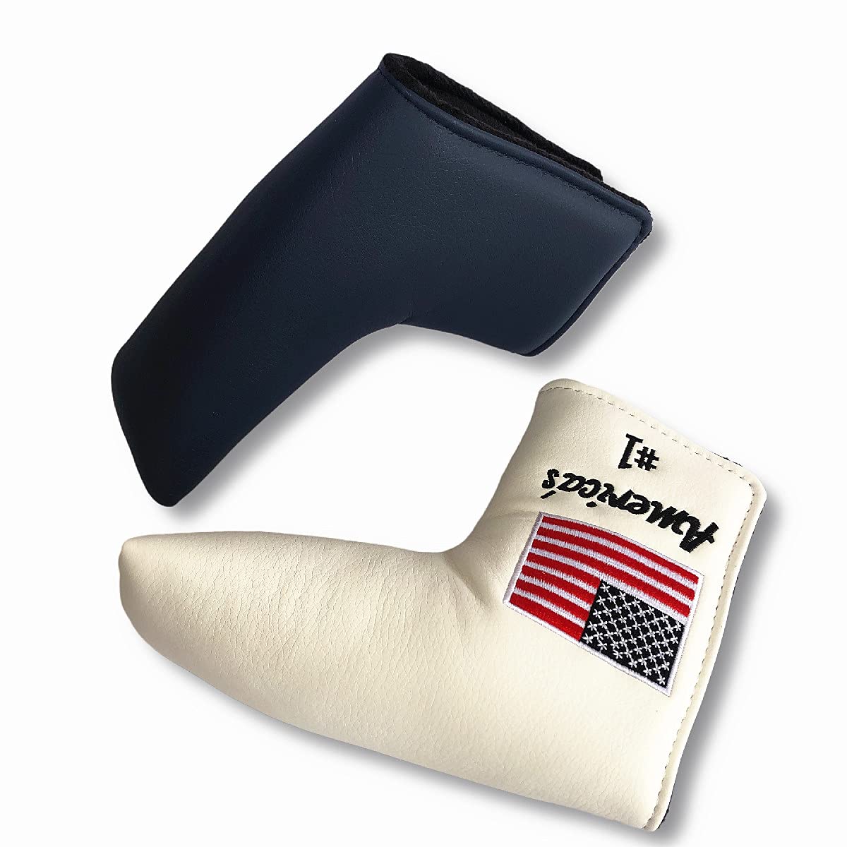 NC Putter Cover - Golf Blade Putter Headcover Head Covers -Golf Club Covers - Synthetic Leather Well-Made Golf Accessory for Men (White)