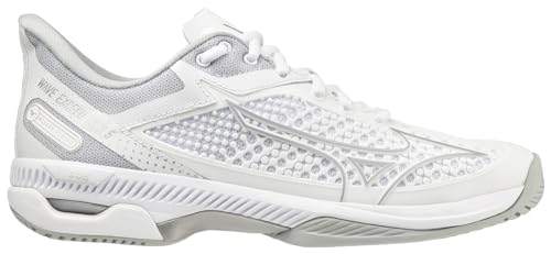 Mizuno Wave Exceed Tour 5 AC Women's Tennis Shoe | Women's Court Shoe | White/Silver | US Womens 8.5