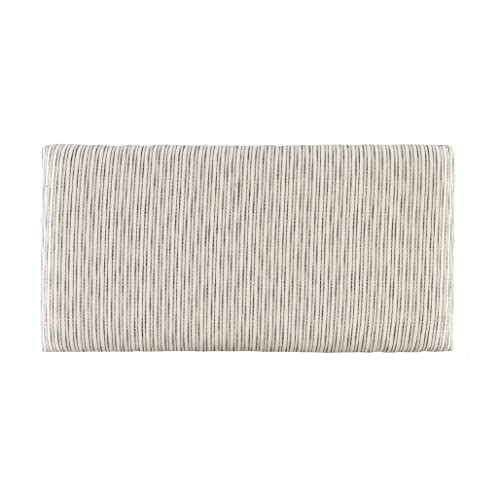 Linon Upholstered Seat Farrow Metal Campaign Bench, Black/White Striped