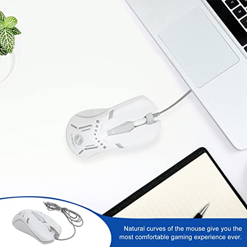 SOLUSTRE 1setheadset Gaming Wired Head White Ergonomic Pad with Lighting Rainbow Backlit Led Mat Phones Combo Mousepad RGB Tablet and Kit Computer Over Ear Accessory Mic for Mobile