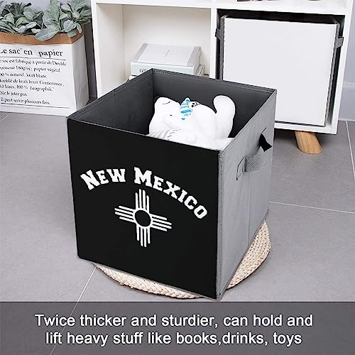 New Mexico Zia Symbol Storage Cubes with Handles Foldable Fabric Bins Organizing Baskets for Shelves Closet