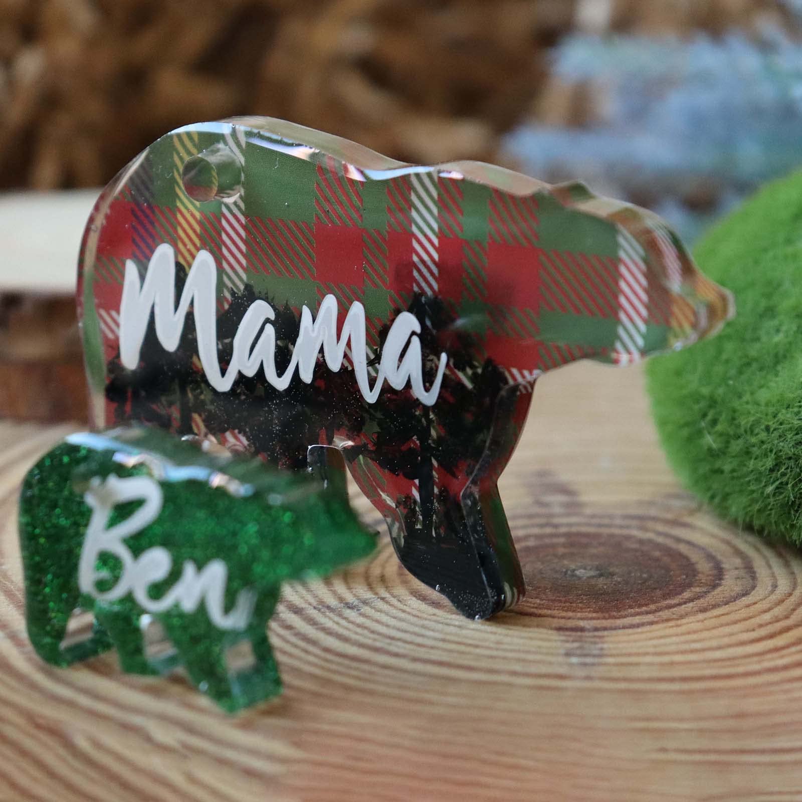 Mama and Baby Keychain Resin Silicone Molds Set with Key Chain Rings Alpaca Bear Elephant for Epoxy Jewelry Casting Kit 18-Count