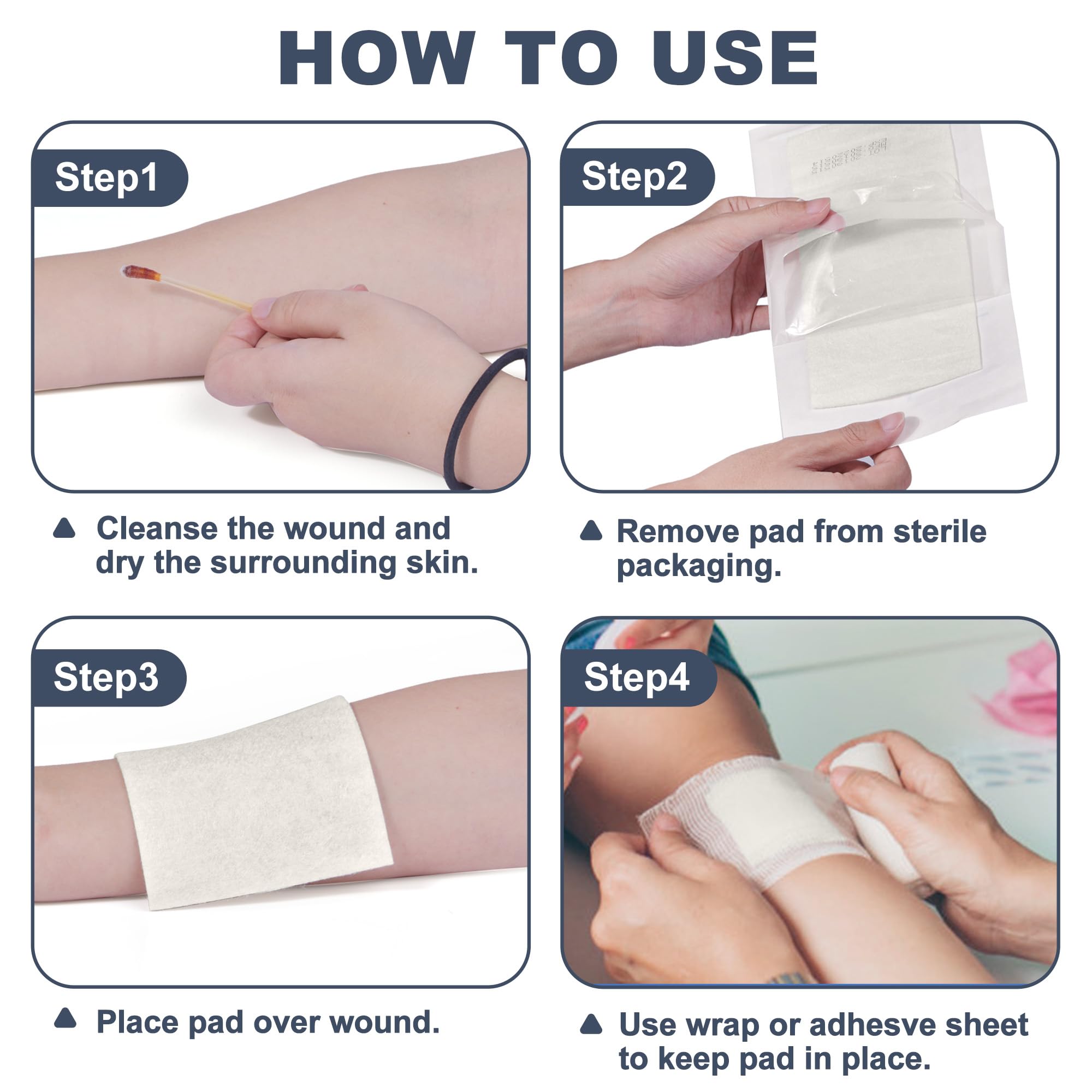 LotFancy Calcium Alginate Wound Dressing Pads, 4β x 8β Patches, 5-Count, Non-Stick Padding, Highly Absorbent, Comfortable, Flexible, Gentle on The Skin, Sterile, Faster Healing
