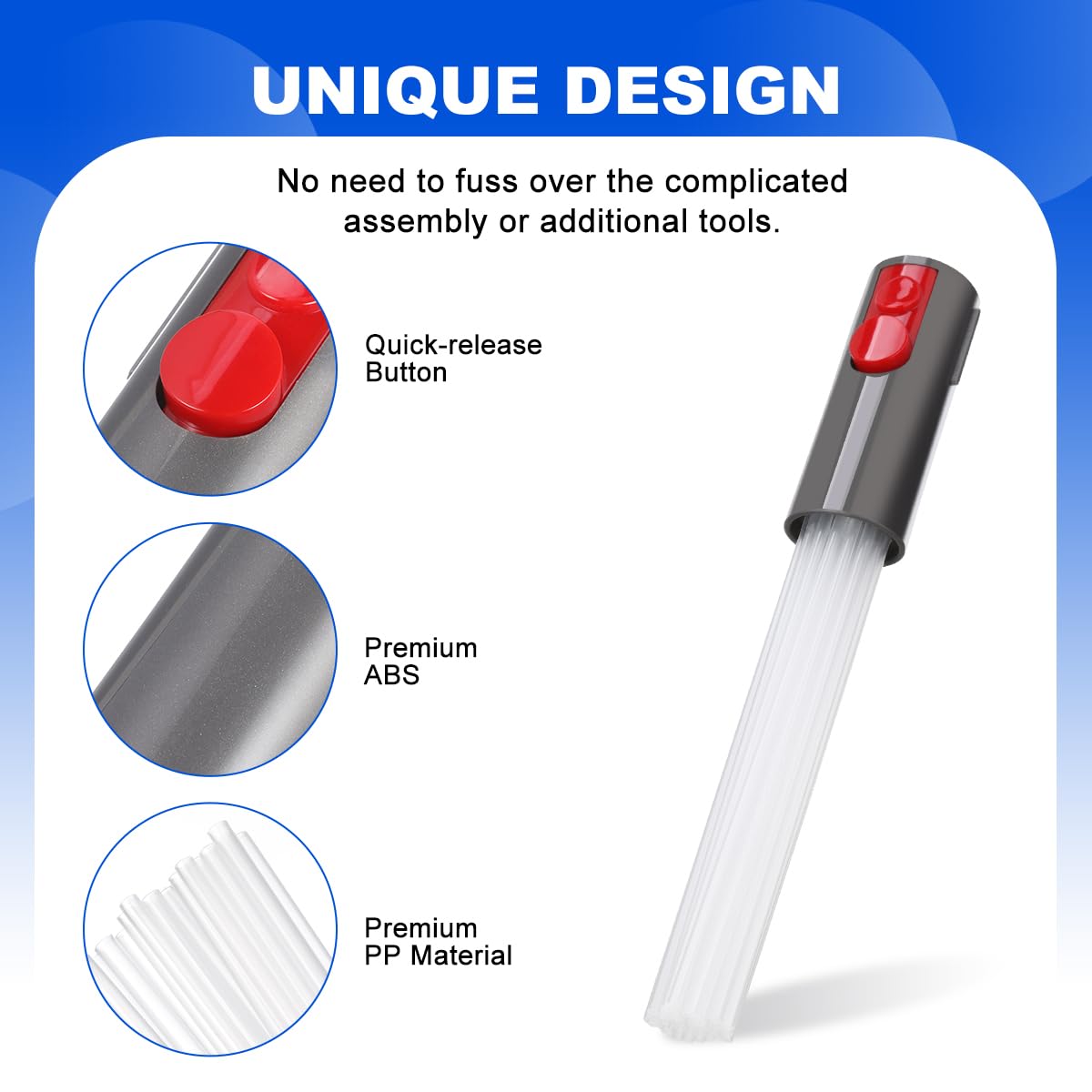 LANMU Attachments Tube Dust Brush Cleaning Compatible with Dyson V7 V8 V10 V11 V12 V15 Outsize Cordless Vacuum Cleaner