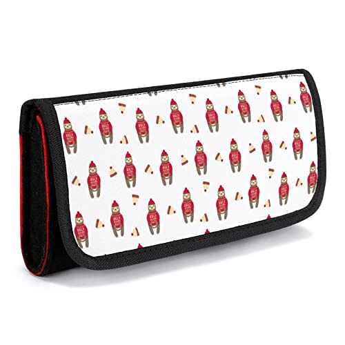 Sloth in Sweater Carrying Case Storage Holder Bag Printed Handbag for Switch Console Game and Slots Cards Accessories
