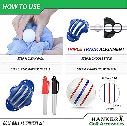 Nuorao 13 Pack Golf Ball Markers - Golf Accessories, Golf Ball Marker Stencil, Golf Ball Line Drawing Marker Tool Kit, Triple Track Plastic Golf Ball Line Marking Alignment Tool Kit