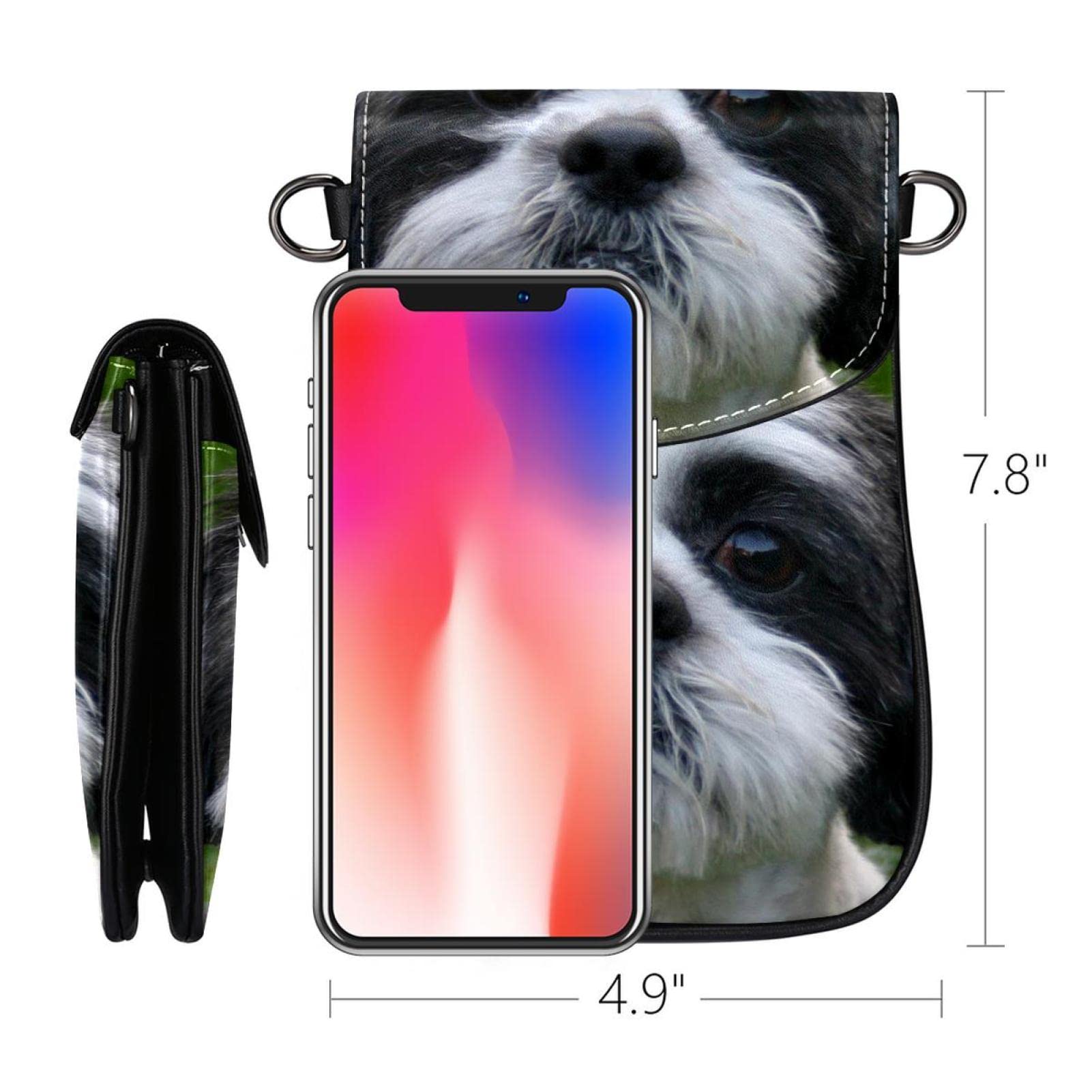Small Crossbody Cell Phone Purse Wallet for Women Shih Tzu Dog Puppy