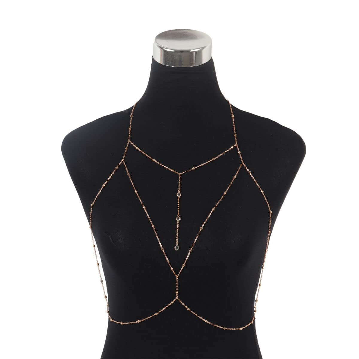 Sequins Body Chain Bikini Shiny Luxury Harness Necklace Boho Summer Beach Bra Body Jewelry for Women Wedding Beach Body Accessories