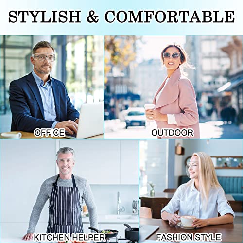 Pupmoms Face Shield, Anti-Fog 4 Pack Face Shields with Glasses Frame, Clear Reusable Plastic Full Cover Face Visor Shield, Transparent Protective Safety Goggle Shield for Adults Women Men