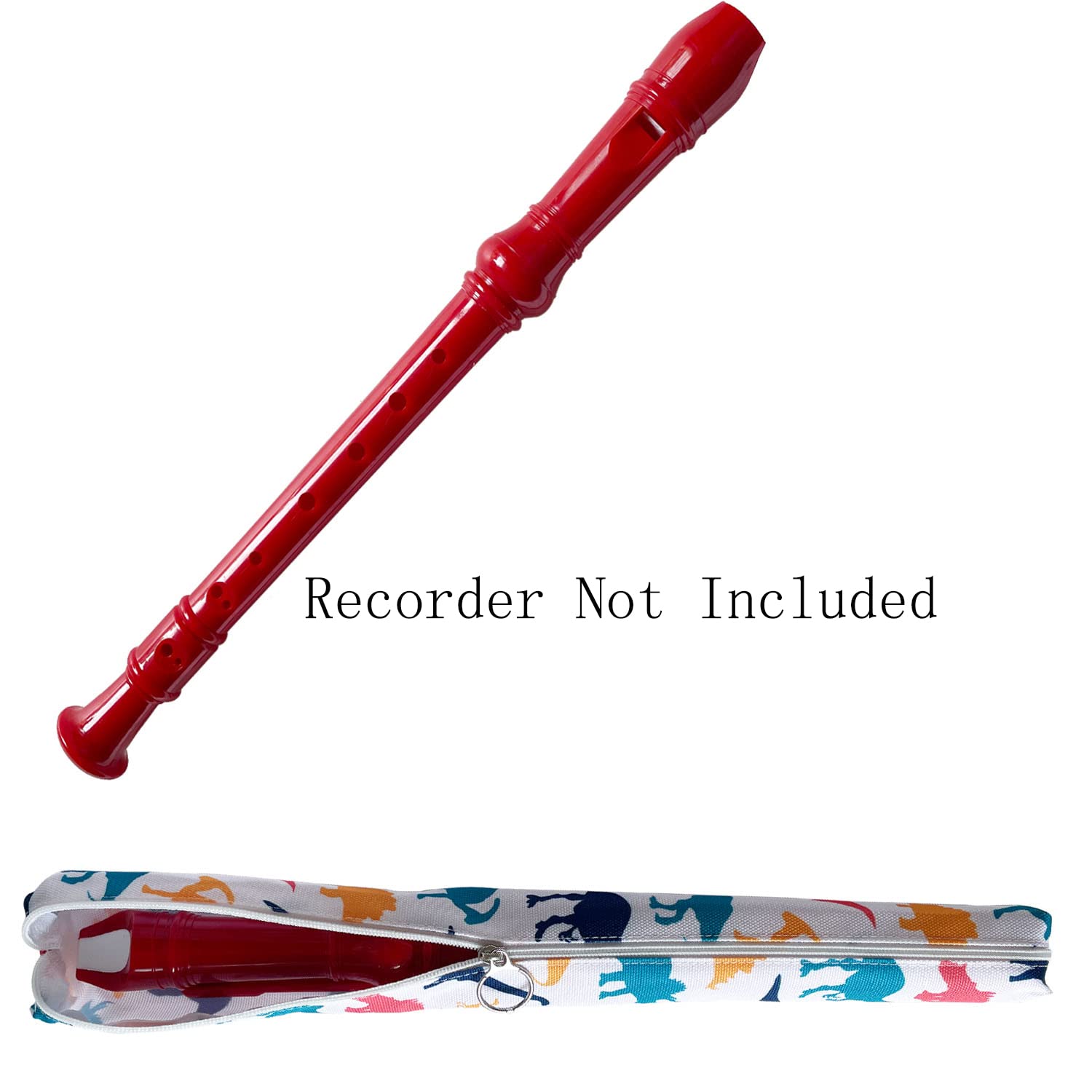 Recorder Gift Bag Flute Storage Case Bag, Portable Oxford Fabric White Vertical Flute Case for Recorders