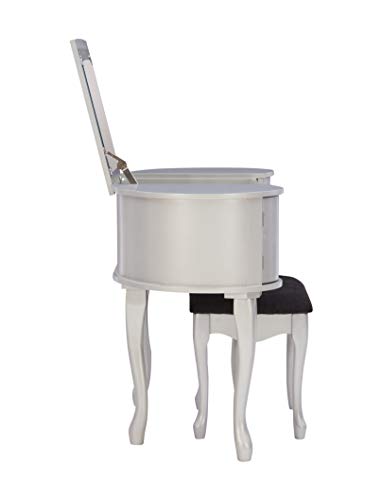 Linon Paloma Vanity Set, 30" x 40.5" x 19.25", Silver