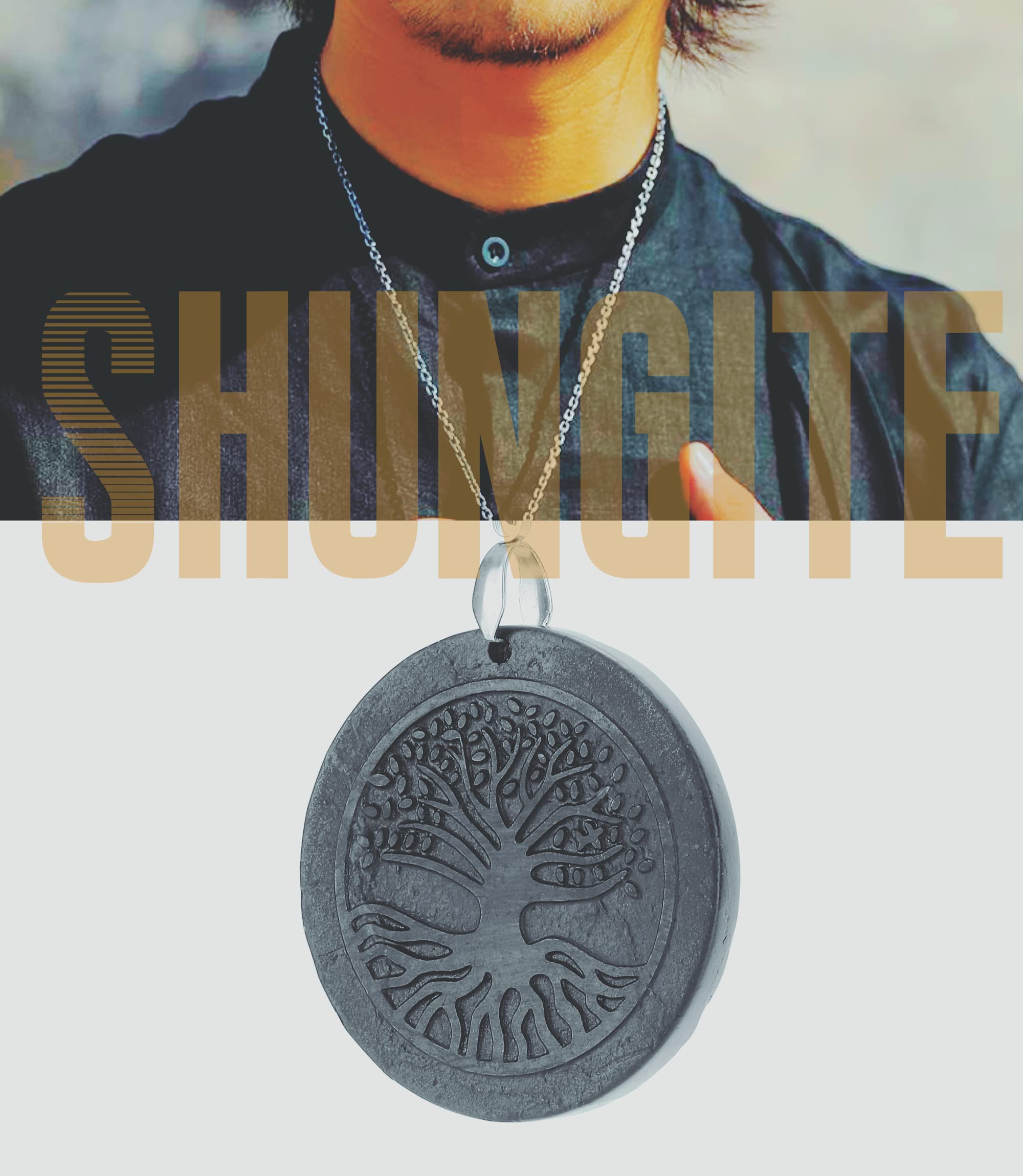 SZFMSWE Shungite Necklace Tree of Life Shungite Stone Pendant