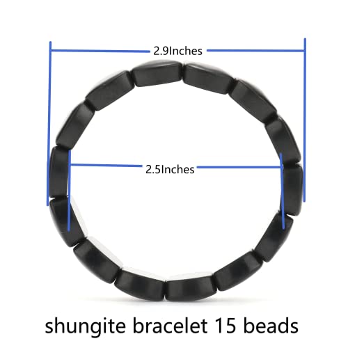 SZFMSWE shungite stones raw shungite bracelet (Inner diameter length2.5Inches)