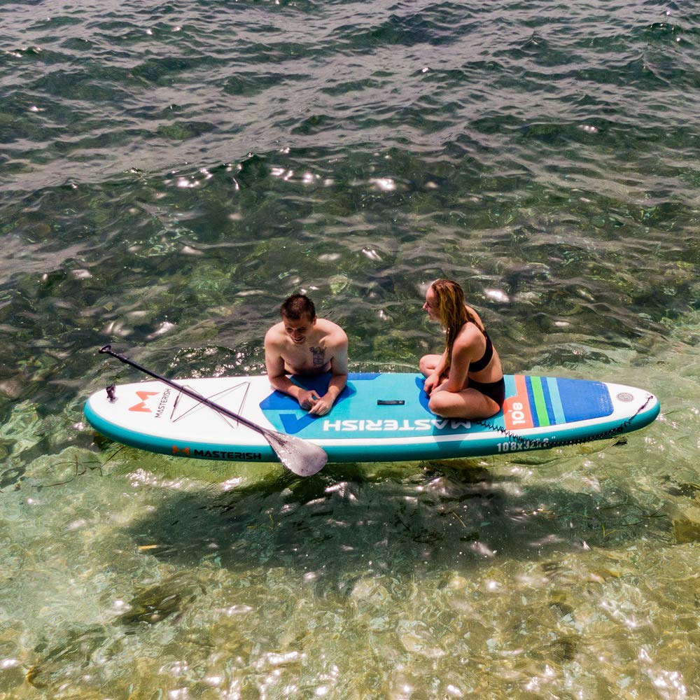 Masterish Inflatable Stand Up Paddle Board (6 Inches Thick) with Premium SUP Accessories 10’8x32”x6”