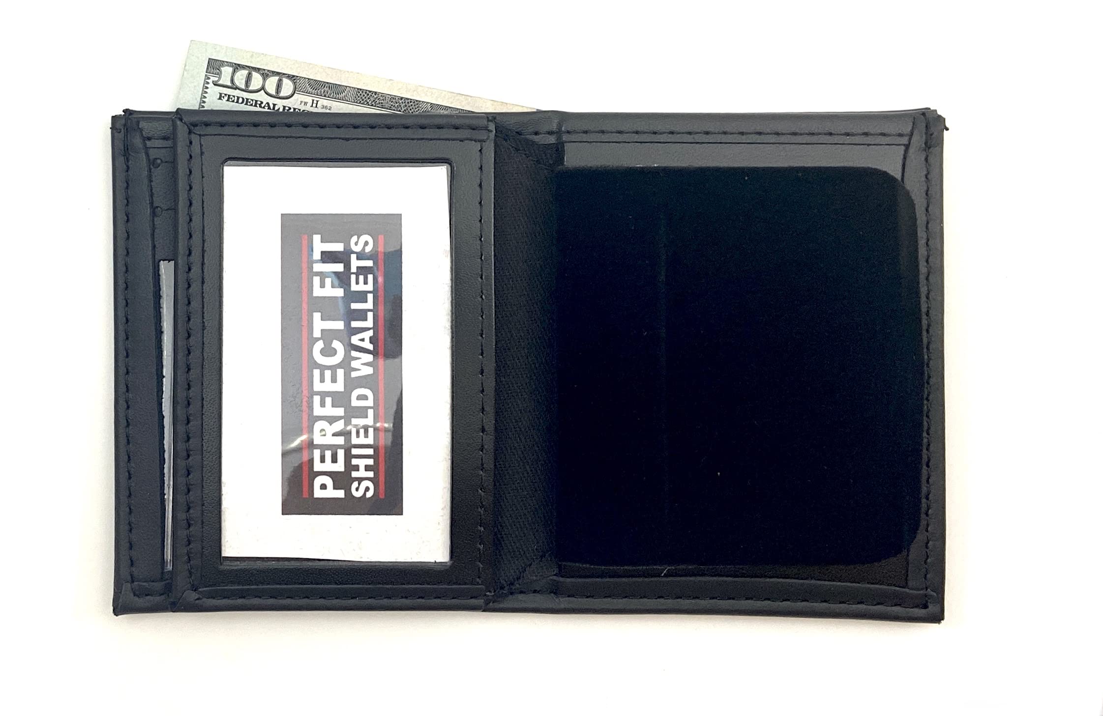 Perfect Fit Shield Wallets Los Angeles LAPD or Phoenix Oval Style Badge Wallet Bi-Fold Hidden Badge Wallet (Cutout PF158)