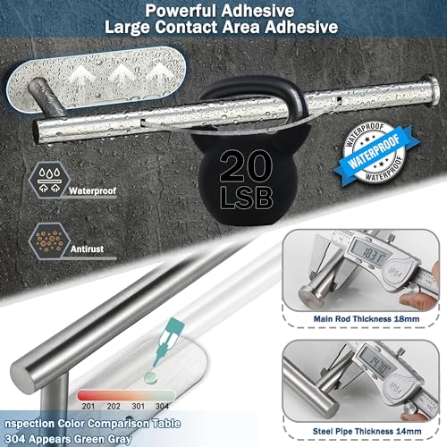 Paper Towel Holder Under Cabinet, Single Hand Operable Wall Mount with Damping Effect,Self-Adhesive Or Drilling Under Cabinet Paper Towel Holder,SUS304 Brushed Stainless