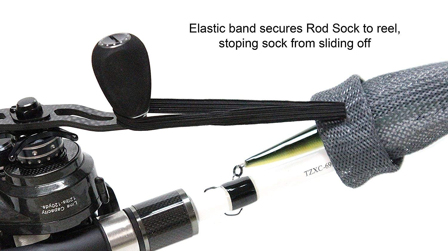 LZLRUN 2Pcs Expanable Braided Mesh Jacket Wrap Casting Fishing Rod Sleeve Cover Pole Glover Tip Protector Bag Sock Fishing Tools
