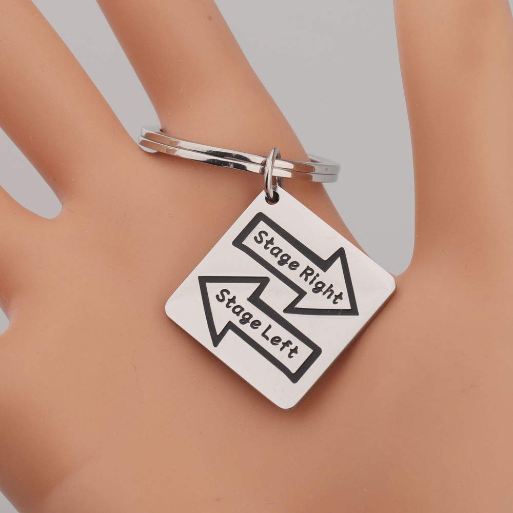 KUIYAI Theater Keyring Stage Right Stage Left Keychain Musical Theater Gift (Keychain)