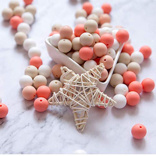 Silicone Beads Set 100pc 12mm Silicone Loose Beads DIY Necklace Bracelet Beads Set for Crafts Bracelet Jewelry Orange Round