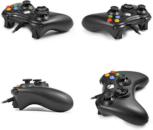 KUJOBUY USB Wired Controller for PC Windows Linux Desktop Laptop Gamepad Black Joystick Windows 7/8/10 PC Controller Dual Vibration (Black)