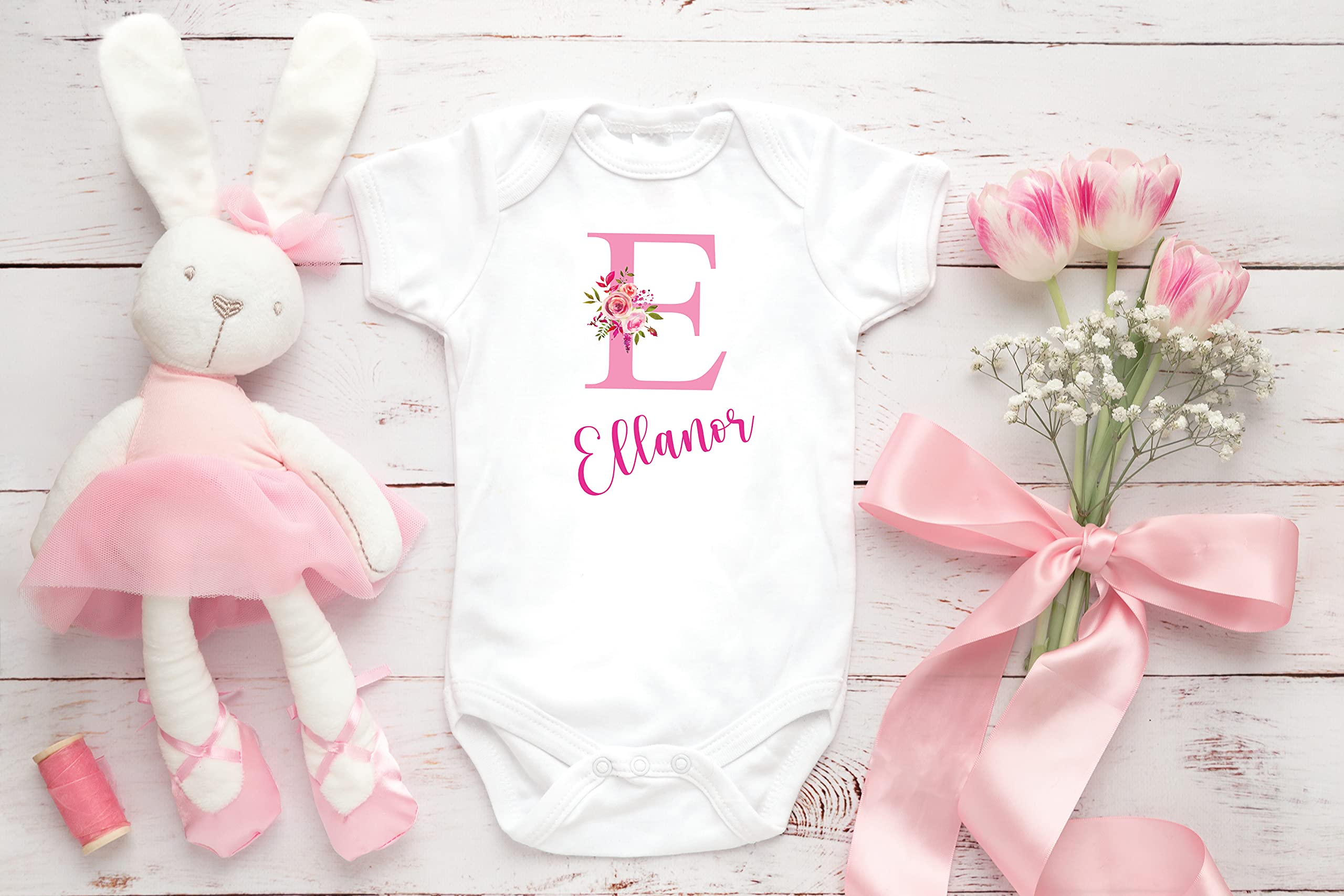 Personalized Floral Initial Sippy Cup | Any Name or Text | Baby Girl | Sippy Cup for Toddlers | Insulated Cup for Baby | Stainless Steel | BPA Free
