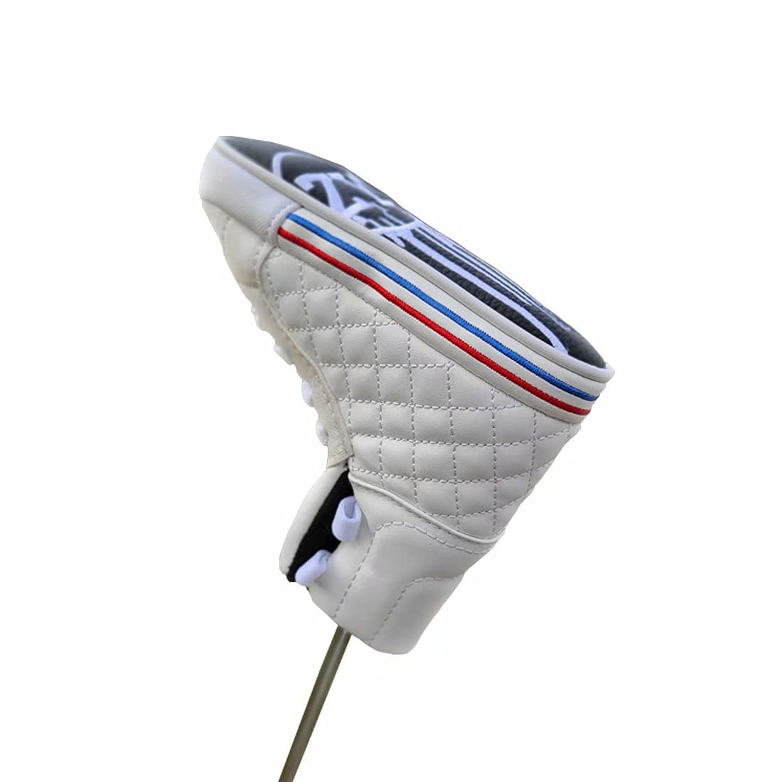 Perilynnc Golf Putter Cover Blade Putter Cover Headcover PU Leather Canvas Shoe Design Golf Club Protector Bomb Headcovers Fits for Most Golf Putters (White)