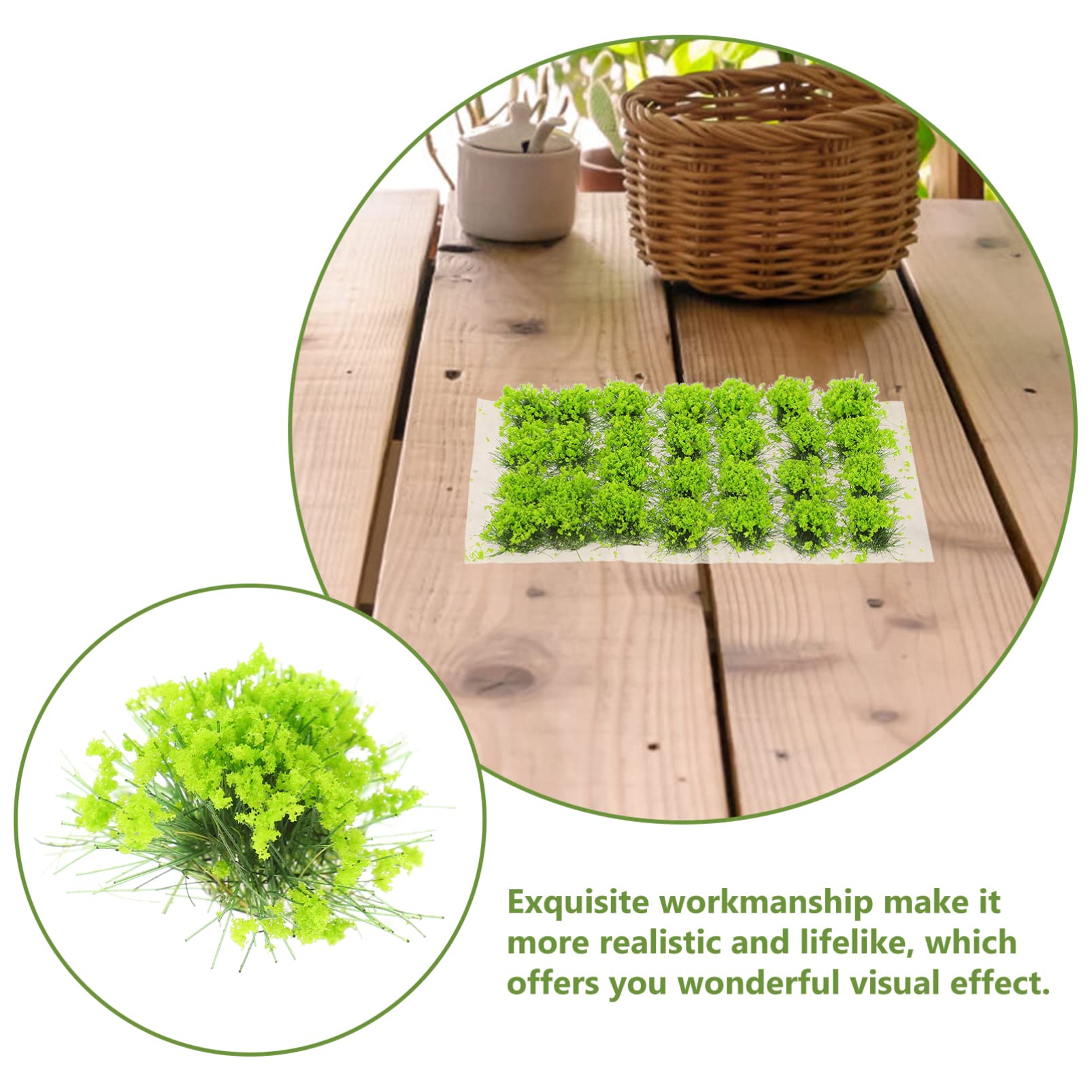 STOBOK 1 Box Flower Cluster Model Mini Doll House Mini Flower Cluster Grass Decoration for Home Self Adhesive Vegetation Groups Mini Trains Grass Terrain Resin Accessories Miniature
