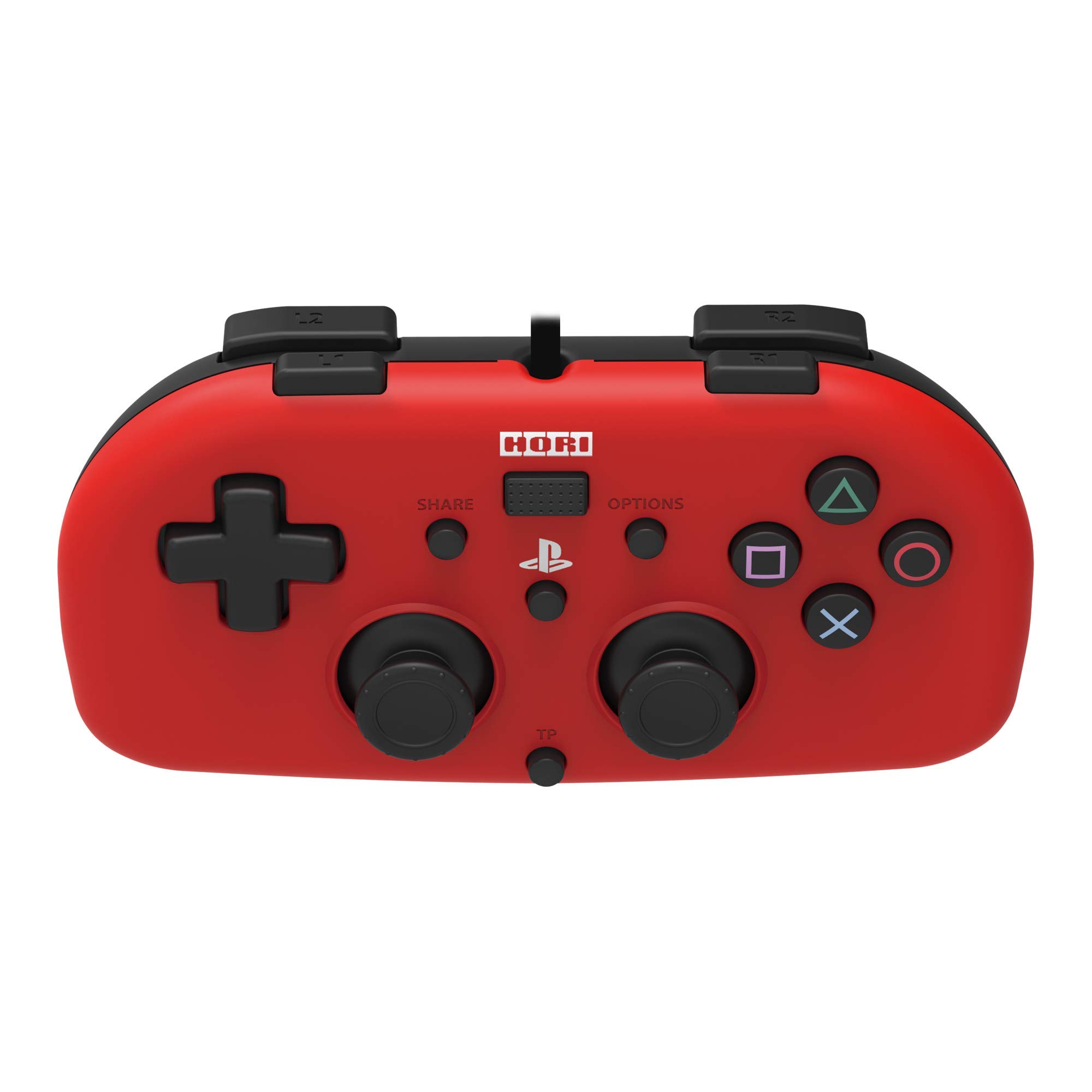 PS4 Mini Wired Gamepad (Red) by HORI - Officially Licensed by Sony (Renewed)