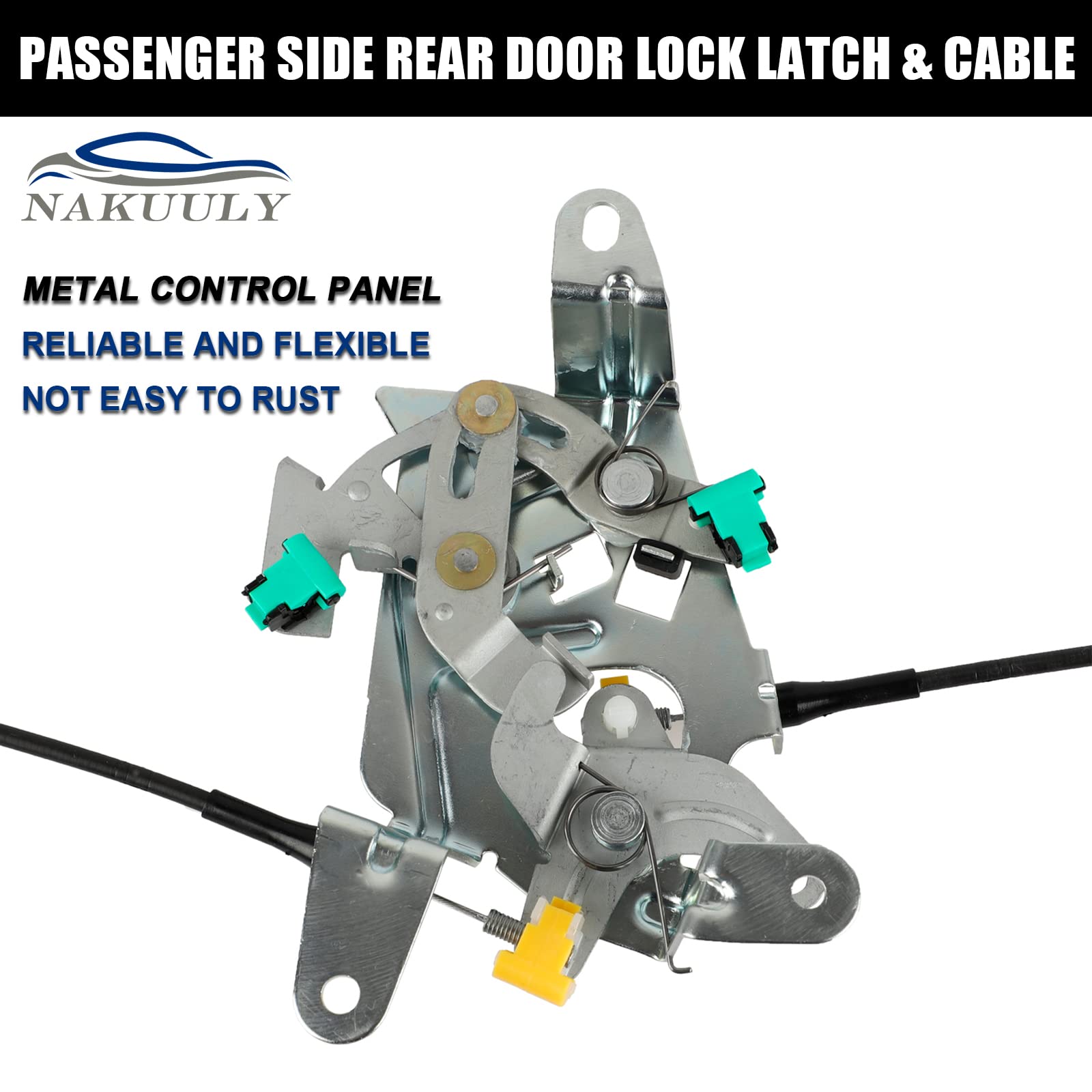 Nakuuly Left Driver Side Rear Door Lock Latch & Cable for Ford F250 F350 F450 F550 Super Duty 1999-2007, Upper and Lower Latches Assembly Replace 6C3Z-28264A01-A, 6C3Z28264A01A