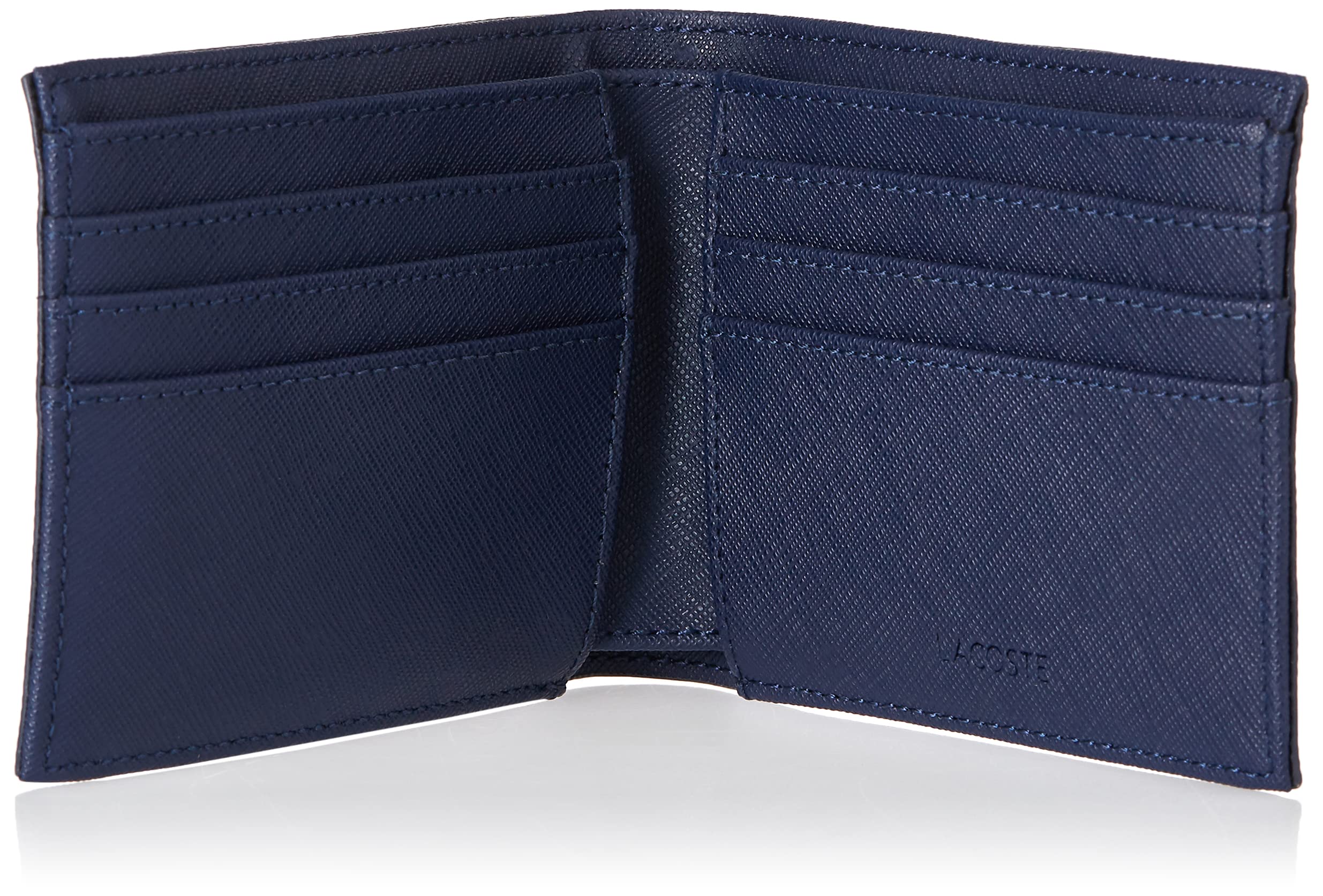 Lacoste mens Billfold Wallet, Peacoat, One Size US