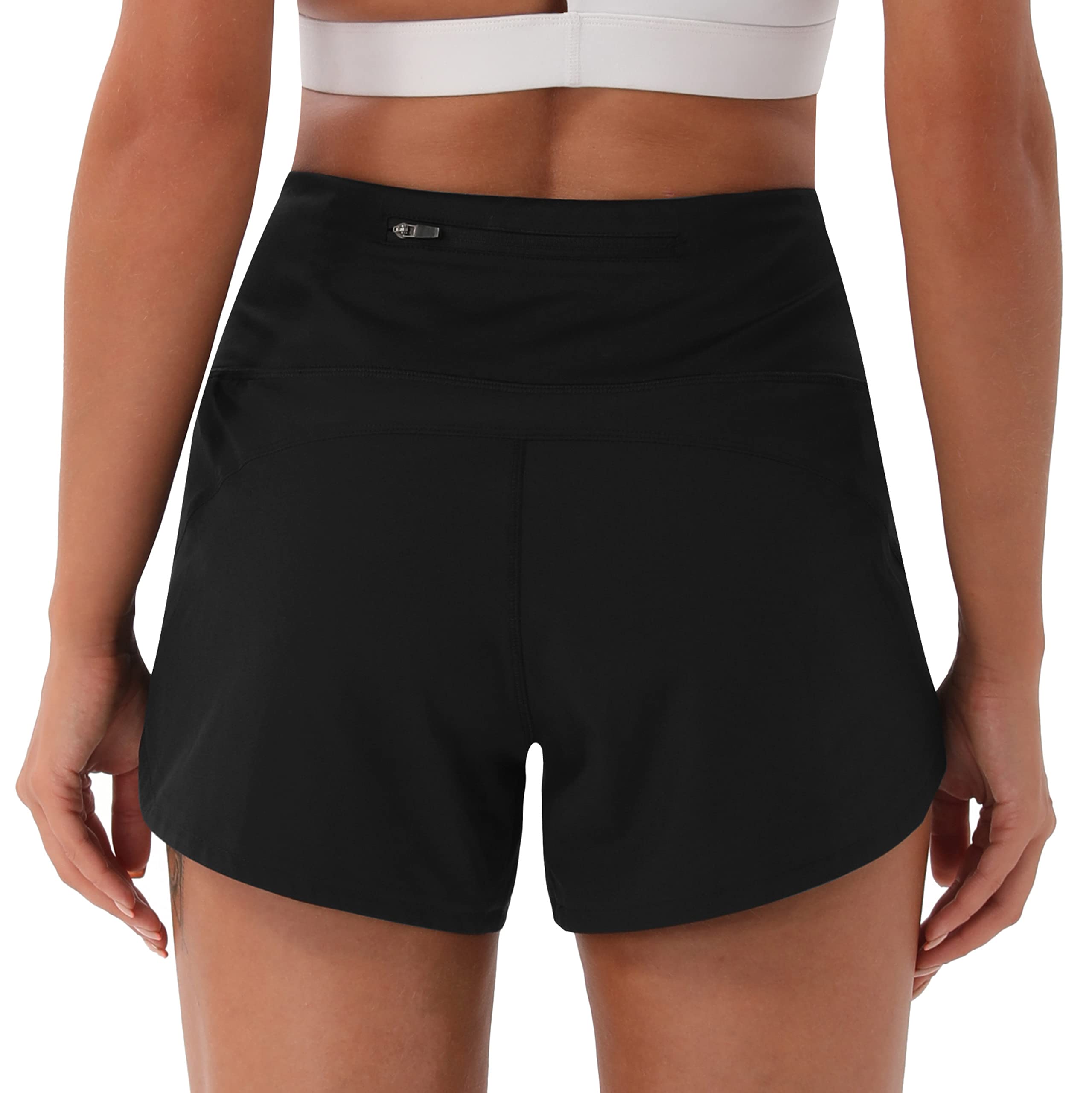 PERSIT Running Shorts for Women Athletic Shorts for Women High Waisted Quick Dry Workout Exercise with Pockets Black
