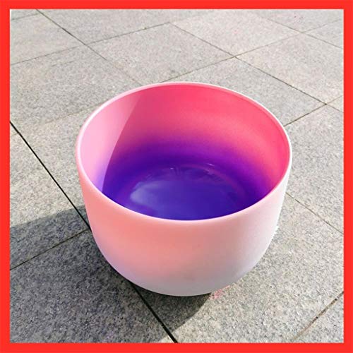 SXNBH Rainbow Color Chakra Quartz Frosted Crystal Singing Bowl 8 inch for Sound Healing (Color : E)