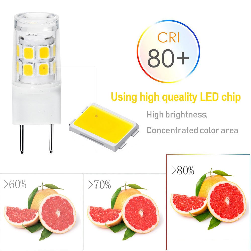NAY G8 LED Light Bulb 3 Watts Daylight White - G8 Base Bi-pin Xenon JCD Type LED 120V 20W Halogen Replacement Bulb for Under Counter Kitchen Lighting, Under-Cabinet Light.Pack of 5(5, G8 Daylight)