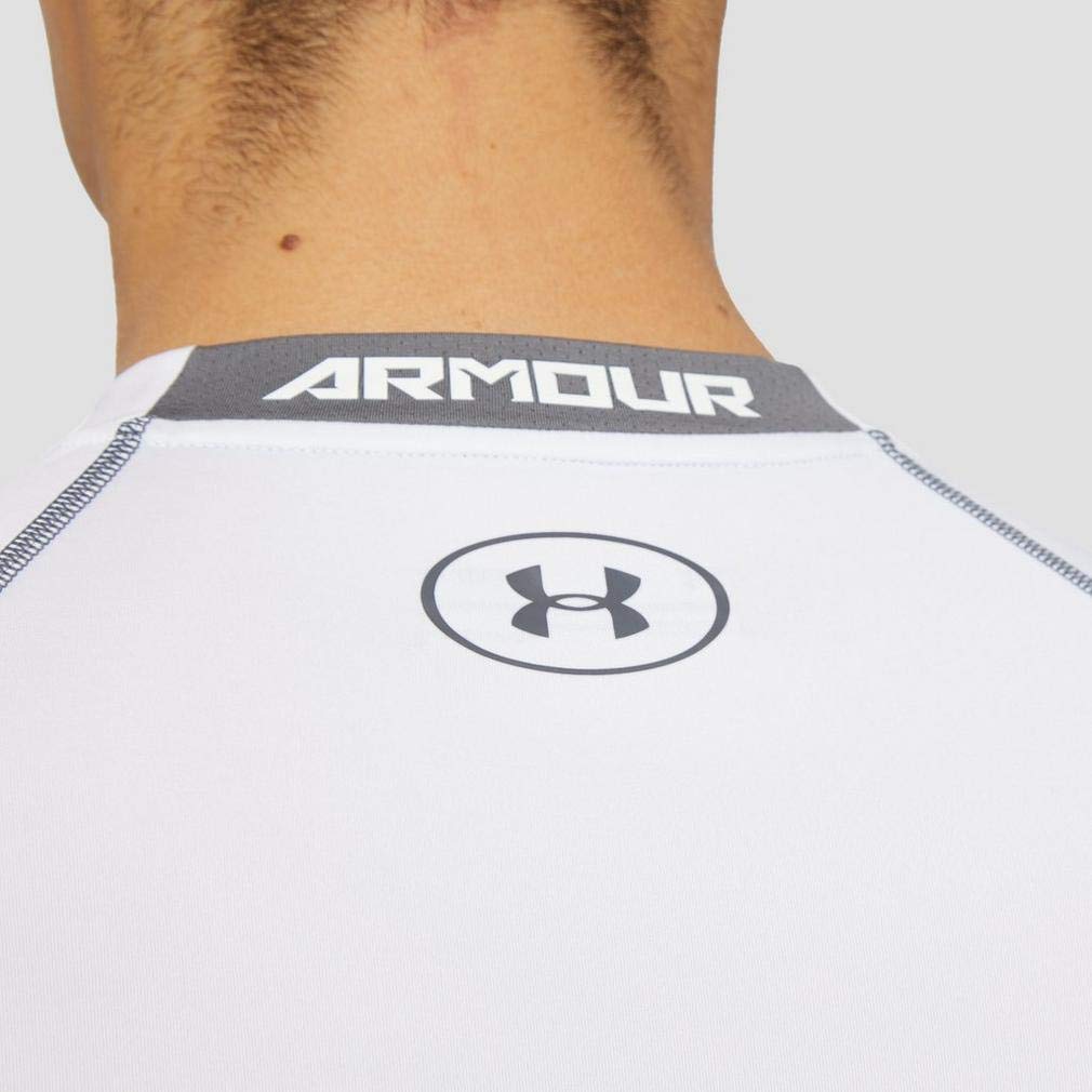 Under Armour Men's HeatGear Armour Short Sleeve Compression T-Shirt (as1, Alpha, m, Regular, Regular, Carbon Heather/Black 090)