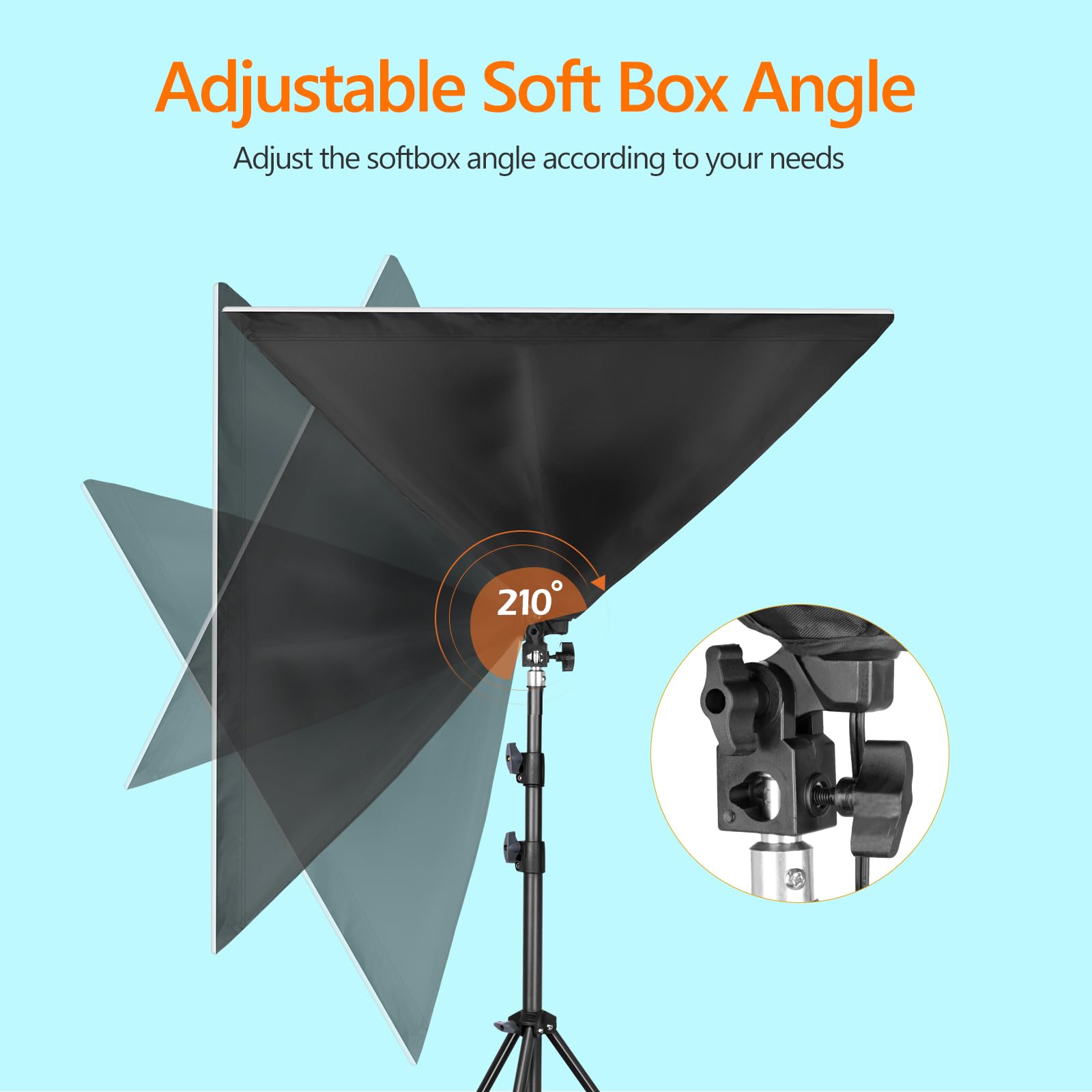 Nexiview Softbox Photography Lighting Kit, 27" x 20" Continuous Lighting Kit with 2pcs 40W E27 Socket 6500K Bulbs, Photo Studio Lighting for Video Recording, Advertising Shooting