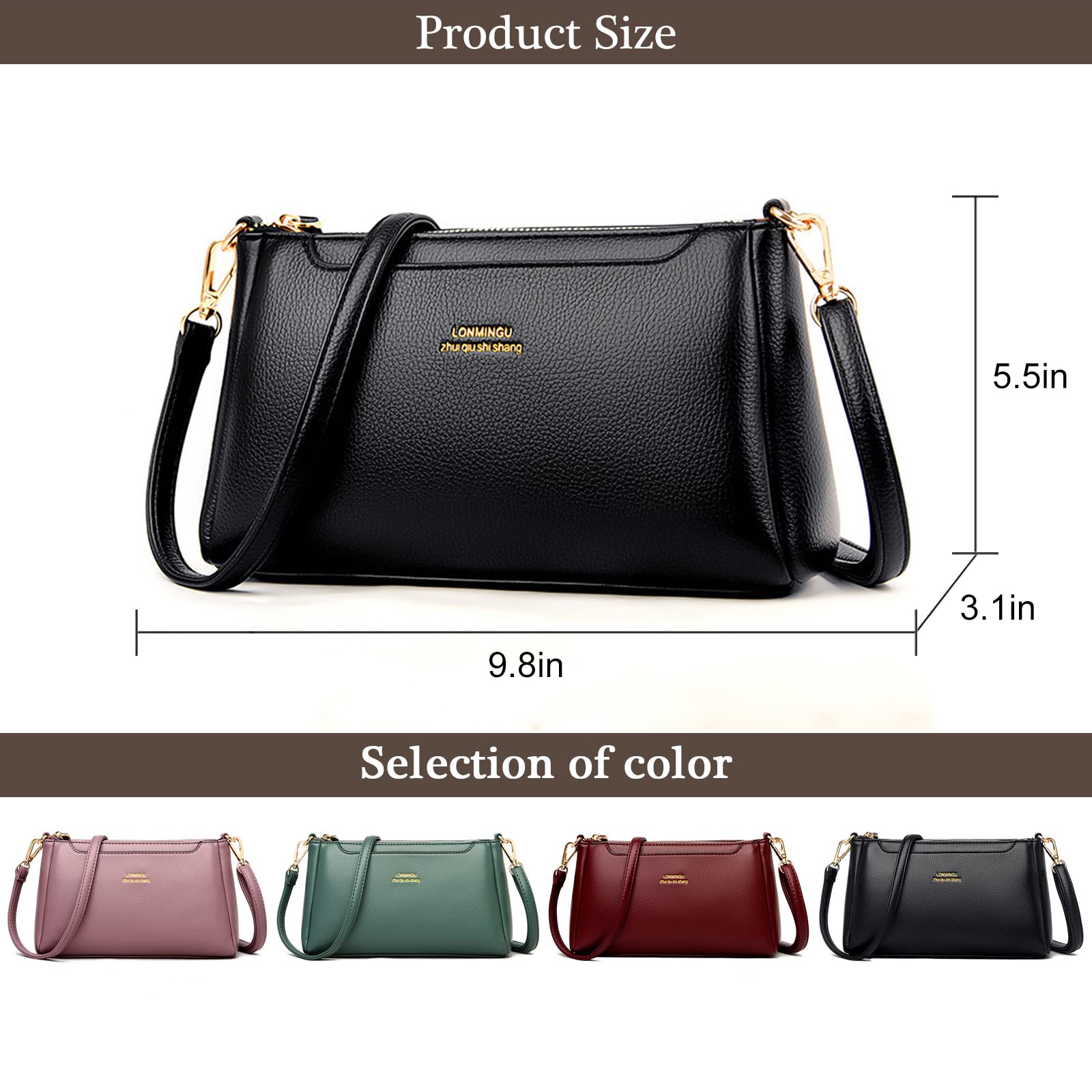 UONIFANS Womens Vegan Soft PU Leather Wristlet Clutch Wallet or Small Purse Crossbody Bag with Adjustable Shoulder and Wrist Straps (Wine Red)
