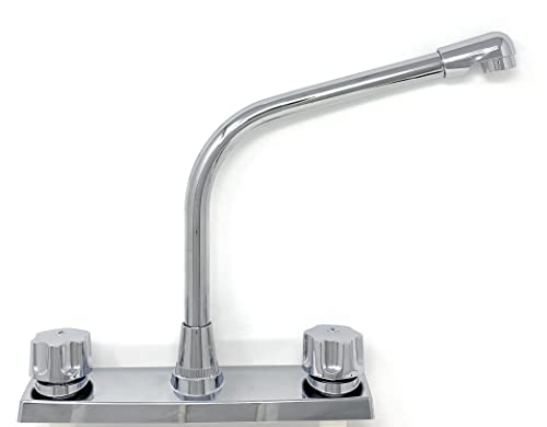 Two-Handle 8" Plastic Body Kitchen Faucet with Chromed Finish [1022 P] - Grifo de Plastico de Calidad para baño o cocina