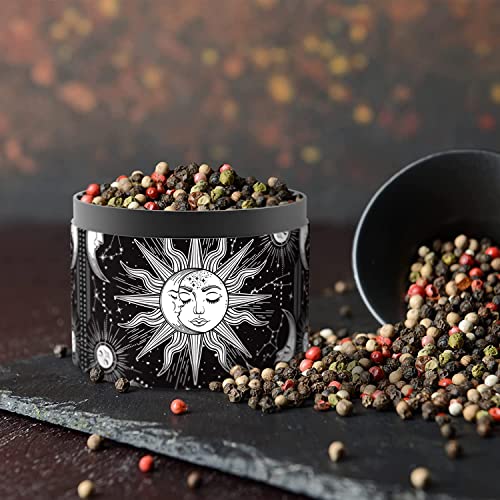 Large Grinder 2.5 inch Black,Boho Aesthetic Tree of Life Grinder (Black Sun and Moon)