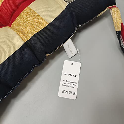 SoarTalent Cushions [Furniture], Cotton Chair Pads with Ties, Comfortable Polyester Filling Cushion
